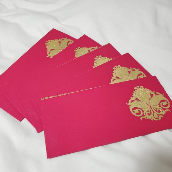 None | Office | Red Pink Gold Foiled Envelopes | Poshmark